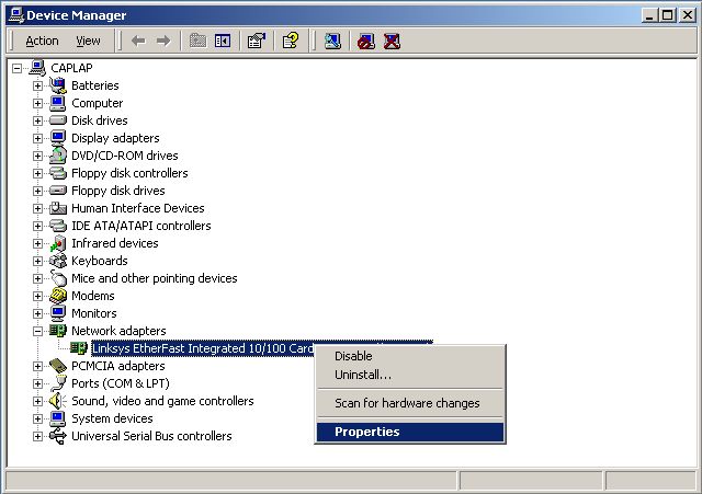 Test 1: Making Sure the Ethernet Adapter is Recognized | PCWeenie.com